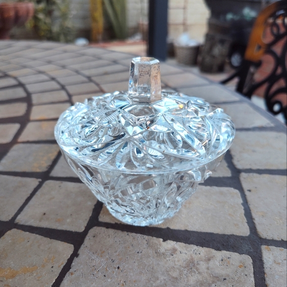 Dining | Vintage Pressed Glass Clear Candy Dish With Lid | Poshmark